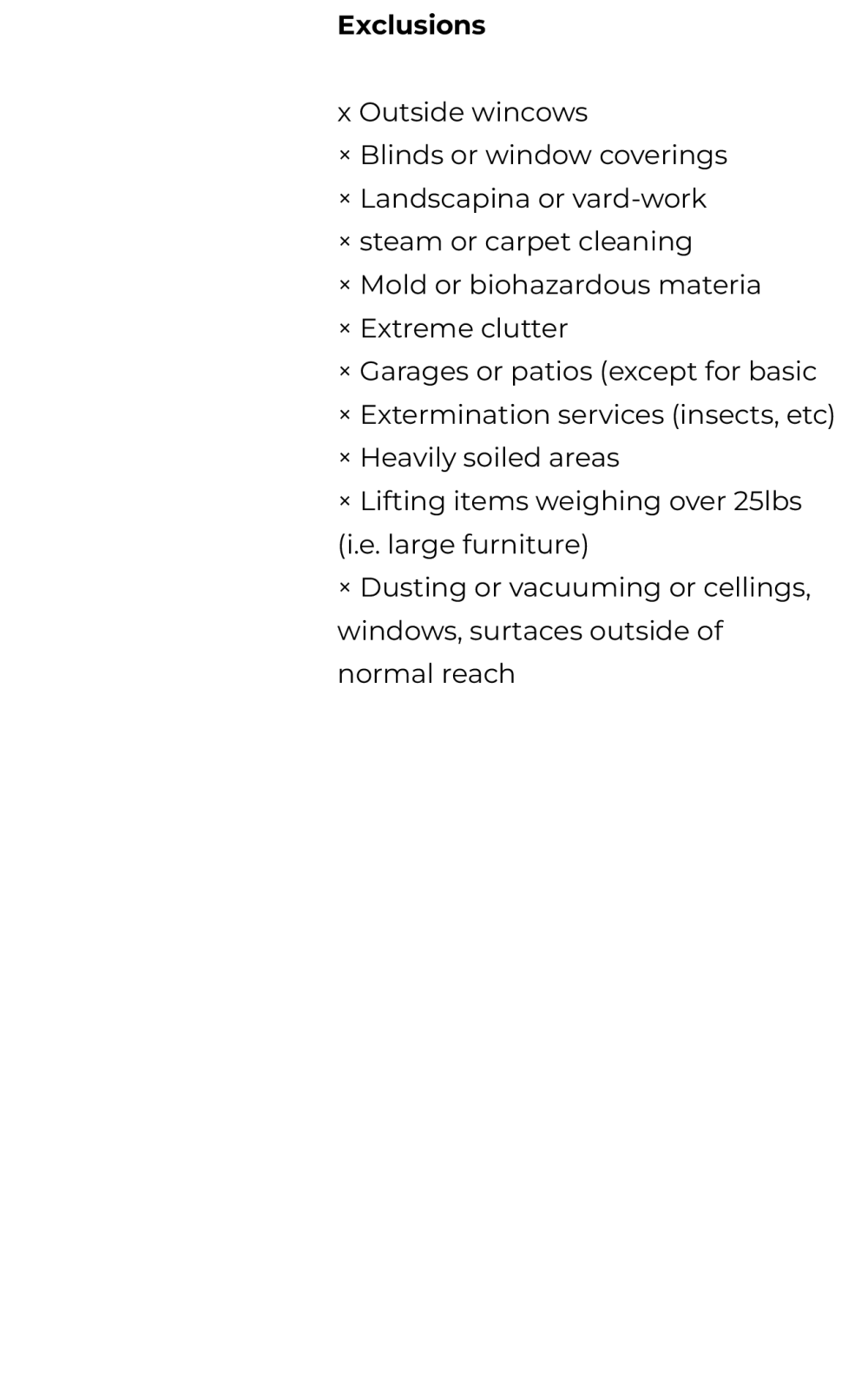 Cleaning Extras - Cleanr